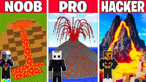 NOOB vs PRO vs HACKER EN UZUN YANARDAĞ YAPI KAPIŞMASI Minecraft YouTube