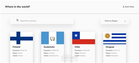 Rest Api Countries Web Application مستقل
