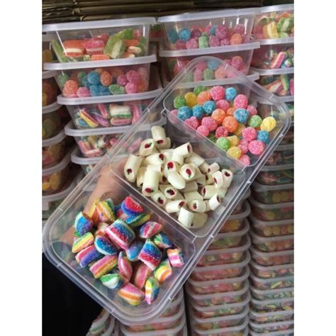Permen Viral 3 Sekat Candy Tray Permen Viral Permen Buah Sticky