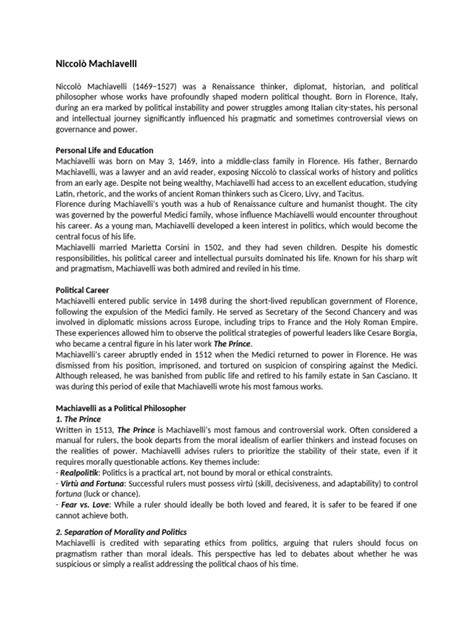 Class Six Pdf Niccolò Machiavelli The Prince