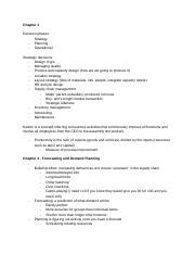 Notes Scm 186 Exam 1 Chapter 1 Decision Phases Strategy Planning Operational Strategic