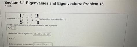 solved section 6 1 eigenvalues and eigenvectors problem 14