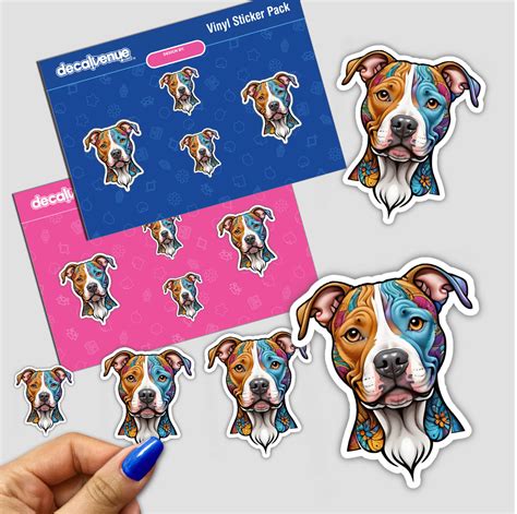 Colorful Pitbull Stickers And Digital Art Decal Venue