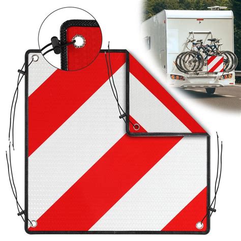 Placa De Advertencia 2 En 1 Italia España 50 X 50 Cm Placa Reflectante Para Portabicicletas