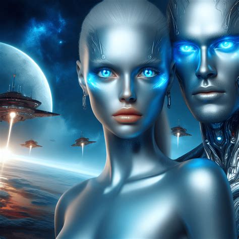 Free Picture Portrait Of A Male And Female Humanoid Extraterrestrial