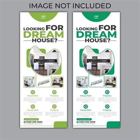 현대적인 전문 부동산 비즈니스 롤 업 또는 X 배너 디자인 프리미엄 벡터