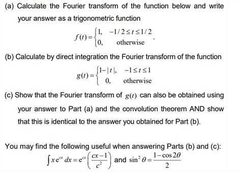 Solved A Calculate The Fourier Transform Of The Function
