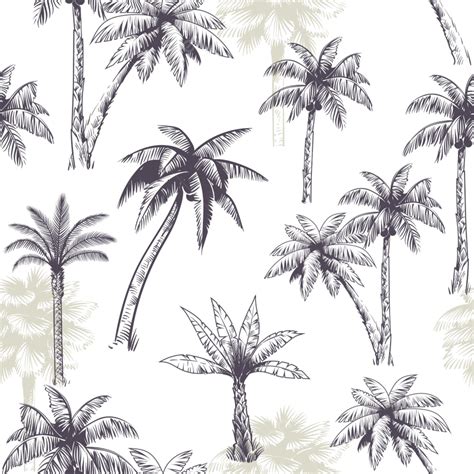 Palm Tree Seamless Pattern Background Wallpaper With Silhouette Background Image And