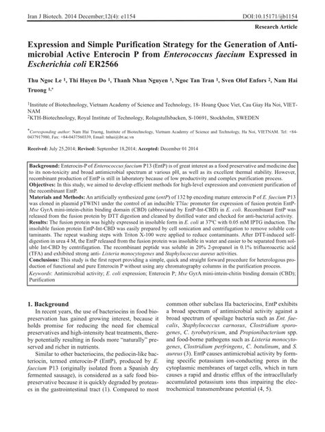 Pdf Expression And Simple Purification Strategy For The Generation Of