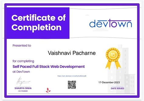 Vaishnavi Pacharne On Linkedin Devtown Coursecertification