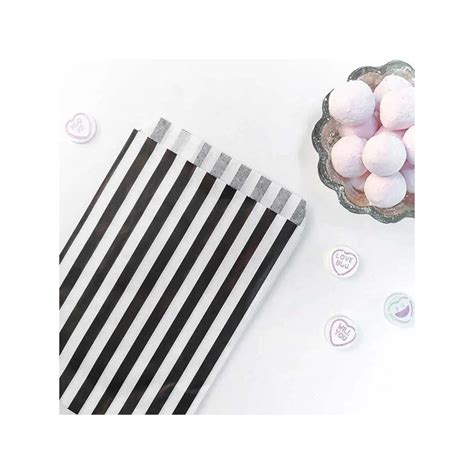 Sachet De Bonbon Rétro à Rayures Noires Et Blanches Candy Bar
