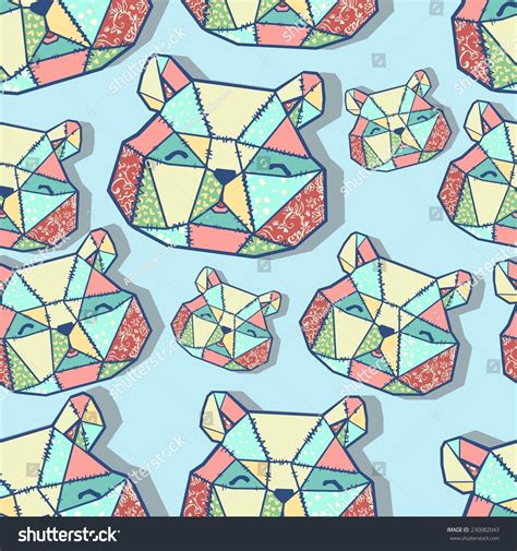 Bear Patchwork Pattern Stock Vector Royalty Free 230082043 Shutterstock