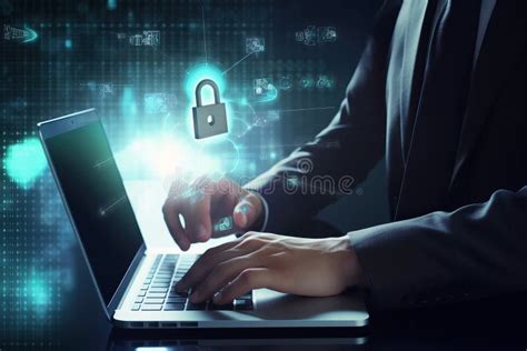 Cyber Security And Data Protection Businessman Protect Data Investing Economic Generative Ai