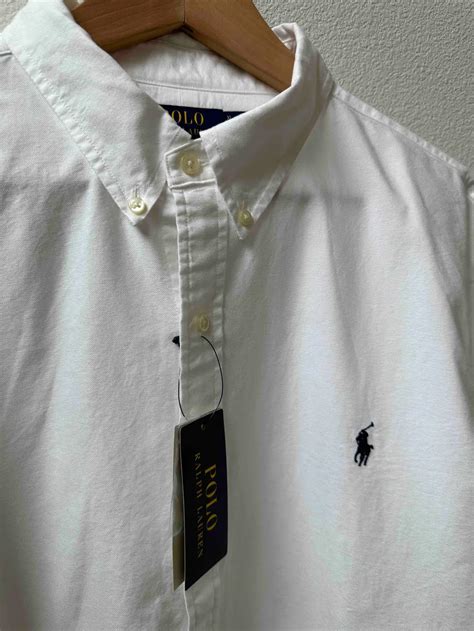 [슬림핏 Xl한장특가] 폴로 랄프로렌 남성 옥스포드 화이트 네이비 포니 긴팔 셔츠 상품 상세 크로켓