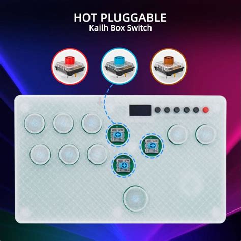 Fightingbox Mini Flatbox Hitbox Buttons Left Handed Layout Arcade Joystick Game Controller Led