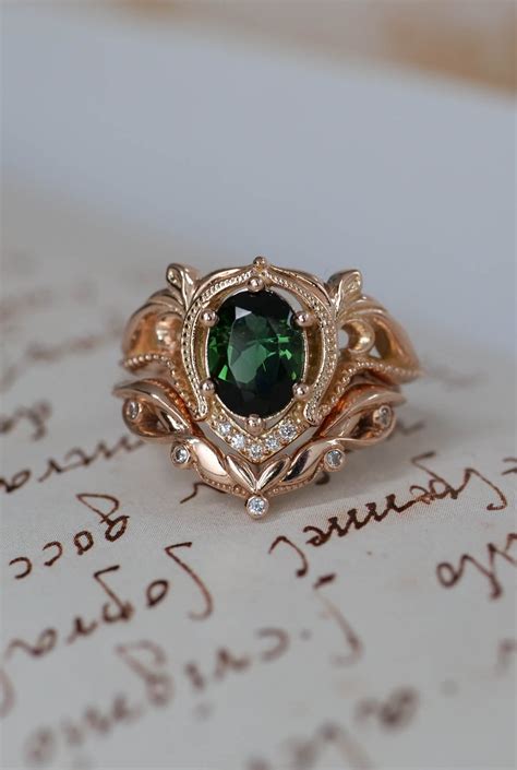 Green Tourmaline Engagement Rings