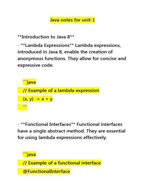 Java Unit 1 Download Free Pdf Anonymous Function Method Computer