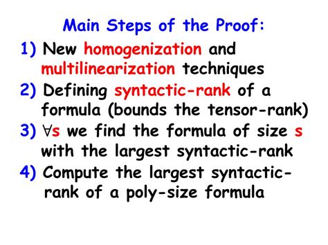 PPT Tensor Rank And Lower Bounds For Arithmetic Formulas PowerPoint Presentation ID