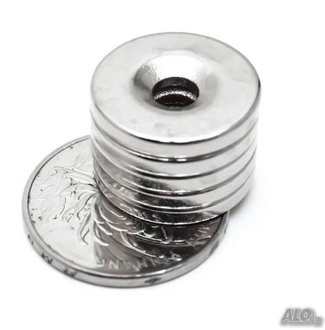 Неодимови магнити Ф20мм X3мм с отвор 5мм Друго Пловдив Неодимови магнити Ф20мм X3мм