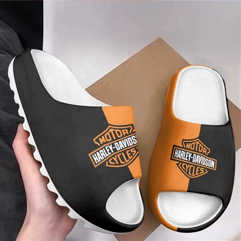 Harley Davidson Motorcycle Yeezy Slippers Shoes Nama170 Gladysclothing Print On Demand Store