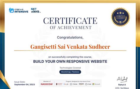 Sai Venkata Sudheer On Linkedin Nxtwave Nxtwaveccbp Html Css
