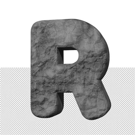 Premium Psd Letter R Stone Text Effect 3d Render