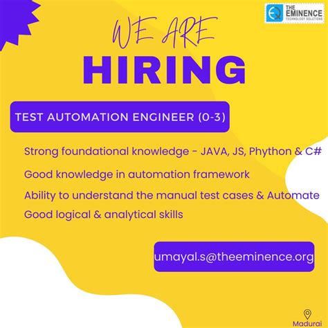 Wearehiring Qatester Tester Testautomation Qaengineer Testing Umayal Senthil