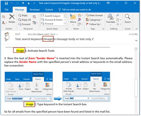 How To Search In Email Messages Body Text In Outlook