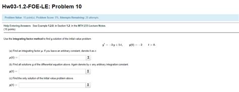 solved hw03 1 2 foe le problem 10 problem value 10