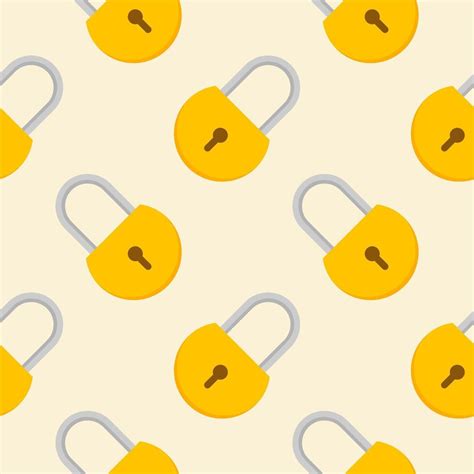 Yellow Padlocks Seamless Pattern With Colorful Locks On A Color