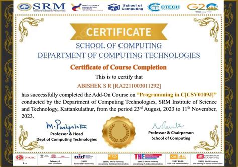 abishek s r on linkedin cprogramming clanguage techskills c learningjourney srmist