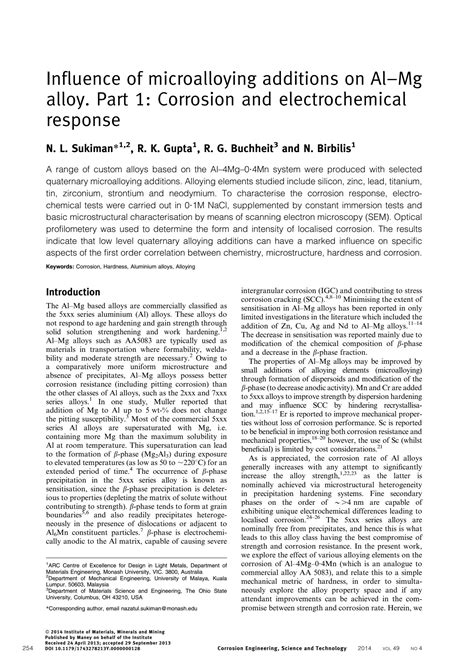 Solution 2014 731 Influence Of Microalloying Additions On Al Mg Alloy Part 1 Corrosion And