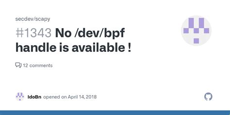 No Devbpf Handle Is Available · Issue 1343 · Secdevscapy · Github