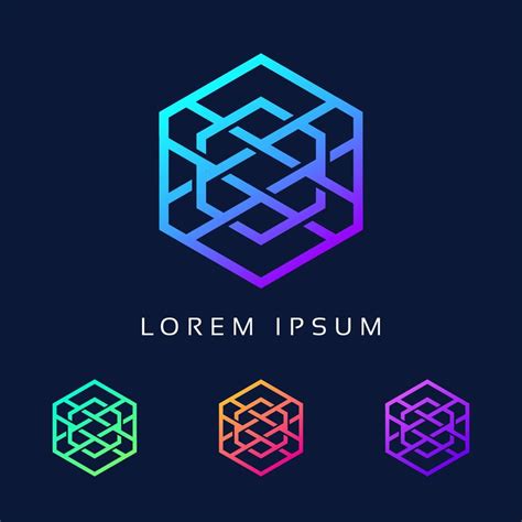 Creative Polygon Shape Logo Icon Design Template Colorful Technology