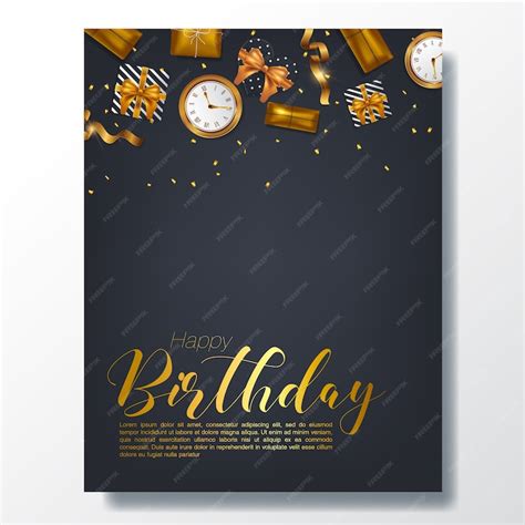 Поздравительная открытка с днем рождения и приглашение на вечеринку Премиум векторы