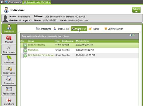 Individual Group Membership Screen Detail Circuitree