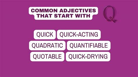 Adjectives That Begin With Q Capitalize My Title