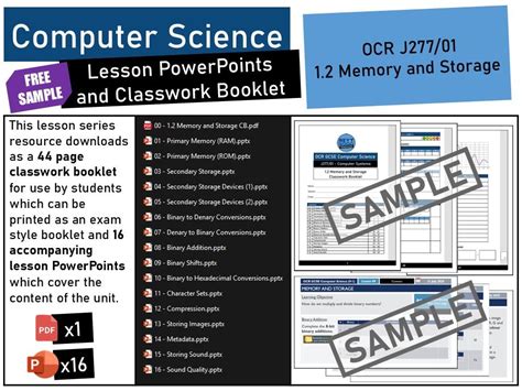 Ocr Gcse Computer Science J277 12 Memory And Storage Lesson