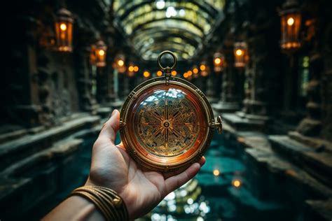 Premium Ai Image Apersonholdingacompassnavigatingtheuncharted