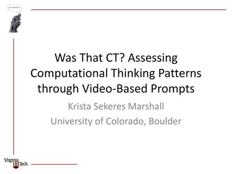 Ppt Was That Ct Assessing Computational Thinking Patterns Through