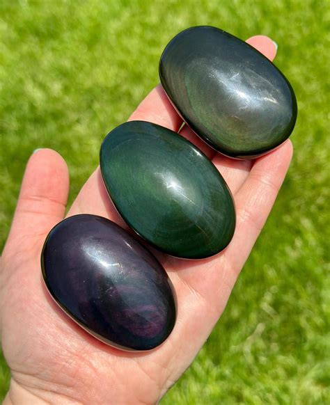 Rainbow Obsidian Palm Stone New Moon Beginnings
