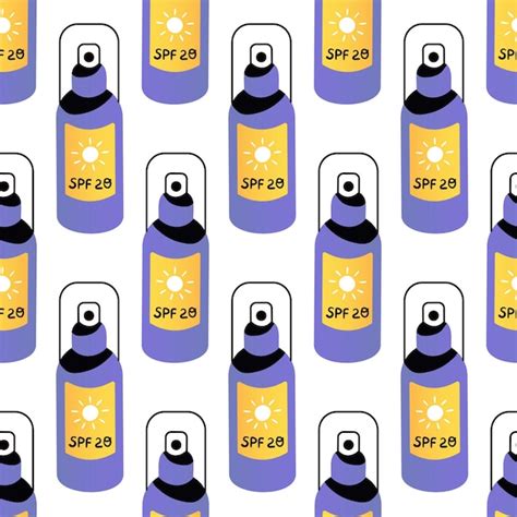 Premium Vector Sunscreen Spray Bottle Seamless Pattern Vector