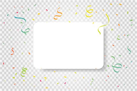 형형색색의 작은 색종이와 흰색 프레임이 투명한 배경에 떨어지는 스트리머 리본이 있다 벡터 개체 그룹에 대한 스톡 벡터 아트 및 기타 이미지 개체 그룹 공휴일 금색