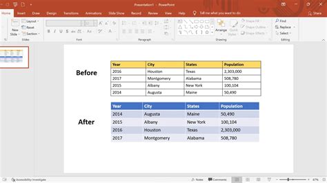 Adjust Row Height In Powerpoint Table 2017