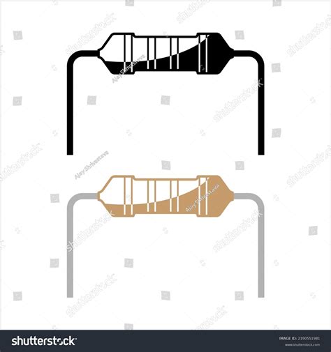 Resistor Icon Passive Twoterminal Electrical Component Stock Vector