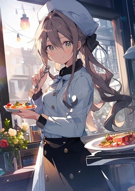 Premium Ai Image Anime Girl Cooking