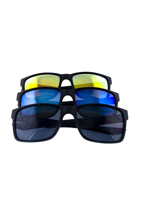 Mens Square Action Plastic Sunglasses J3 M2214aq City Sunglass