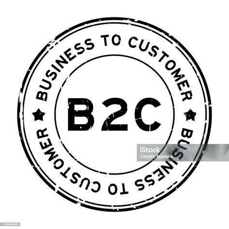 그런 지 블랙 B2c 비즈니스 소비자 단어 둥근 고무 씰 스탬프 흰색 배경에 개념에 대한 스톡 벡터 아트 및 기타 이미지
