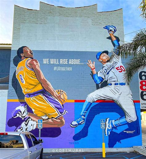 Kobe Lakers And Dodgers Murals In Los Angeles