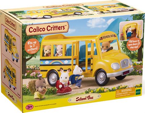 Calico Critters School Bus Purple Cow Toys